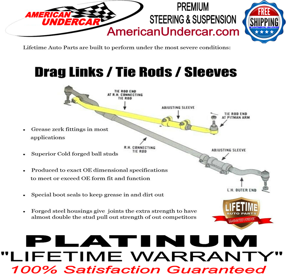 1971 - 1972 Buick Chevrolet Olds Pontiac Lifetime Tie Rod End Center ...