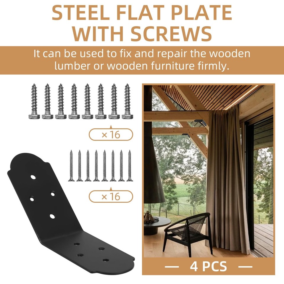 Inside Mount 45 Degree Angle Bracket, 6"x 5"x 3" Heavy Duty 45-Degree Connect... | eBay UK
