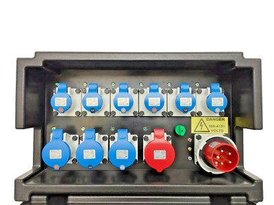 Raiden Power Distribution Box 32A 3 Phase Distro IP44 MCB 32Amp With ...