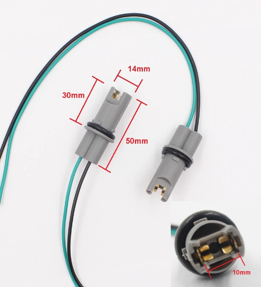 Universal Pigtail Wire Female Socket 168 T10 PGL Front Side Marker ...