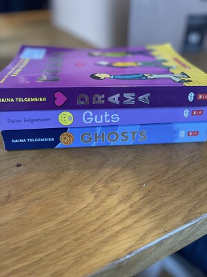 3 Graphic Novels by Raina Telgemeier (Guts, Drama, and Ghosts ...