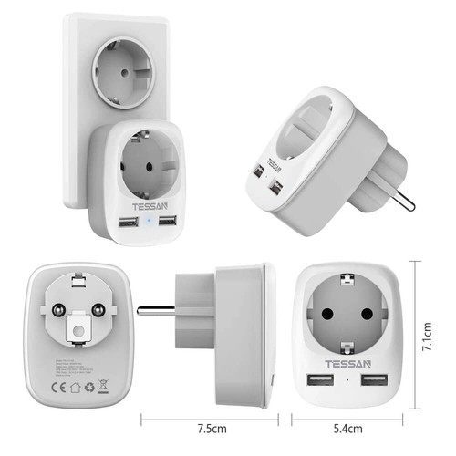 3-IN-1 USB Reiseadapter for USA/UK Steckdose Adapter für Kanada ...