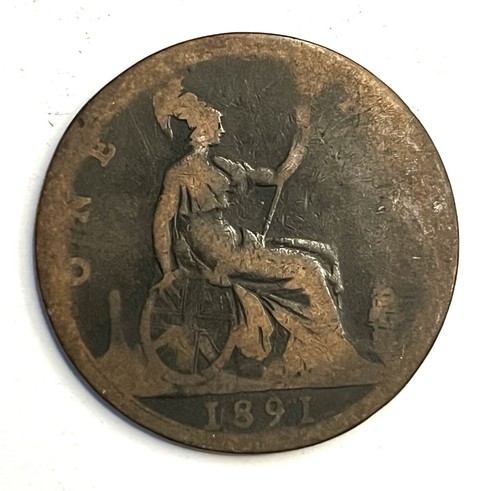 1891 - VICTORIAN ONE PENNY COIN - QUEEN VICTORIA | eBay