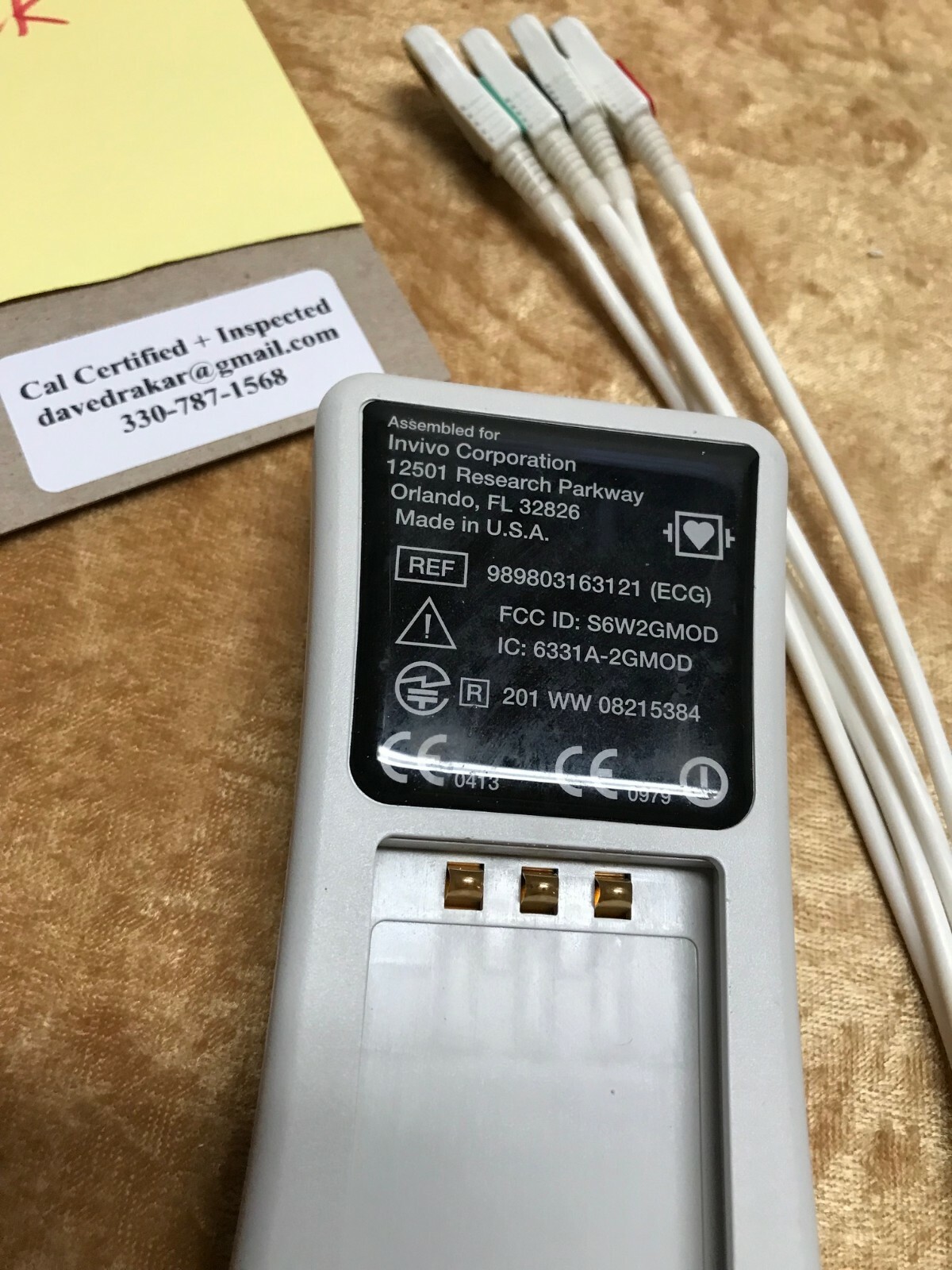 Invivo ECG VCG Transmitter Leads Philips Achieva 1.5T MRI coil ...