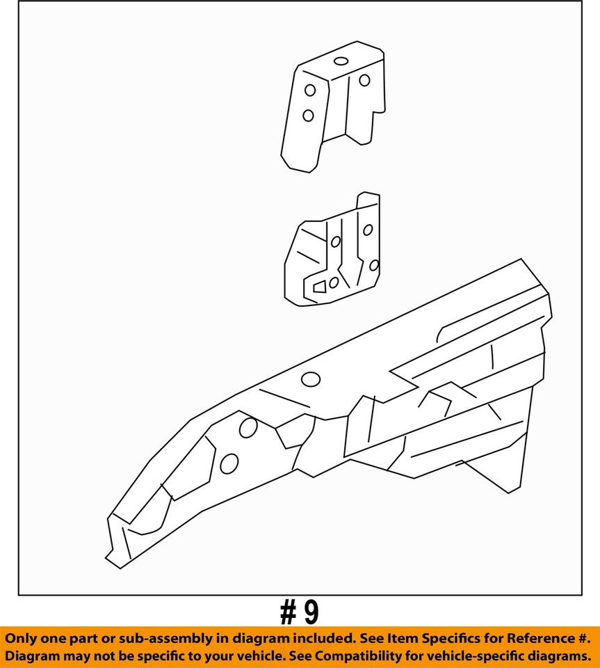 GM OEM 18-23 Traverse Fender Structural Components Rails-Upper Rail ...