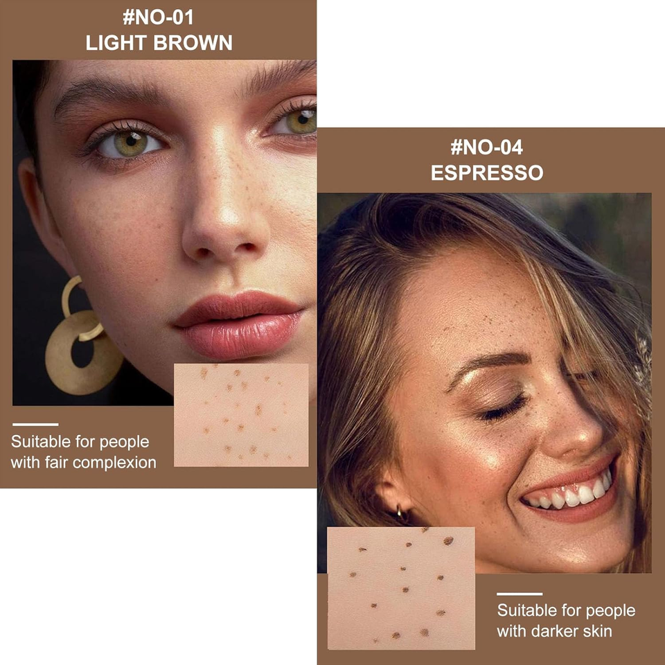 2 Colors Freckle Pen, Face Freckle Makeup Tool, Waterproof Long Lasting ...