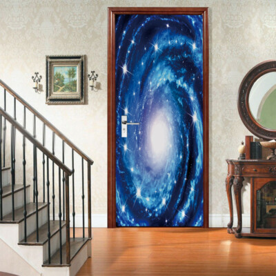 3D Wall Art Galaxy Magic Portal Door Sticker PVC Decal Self-adhesive ...