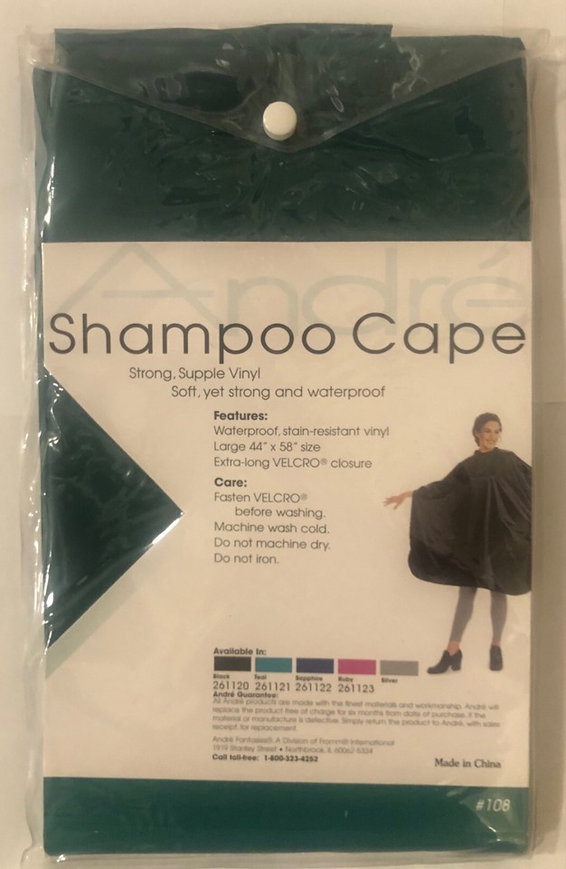 Andre Vinyl Shampoo Cape #108 vintage teal green 261121 barber salon ...