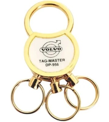 Volvo Multi Ring Keychain Auto Advertising Tag Master DP956 Goldtone ...