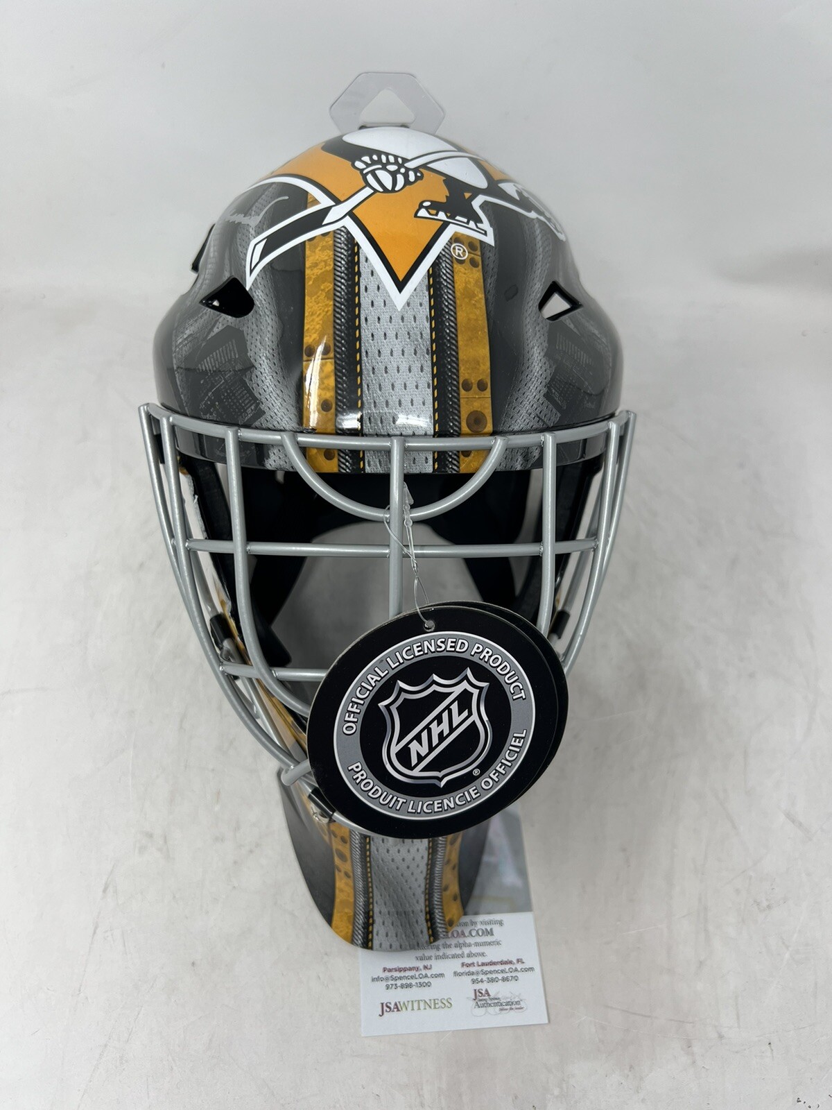 TOM BARRASSO Pittsburgh Penguins SIGNED Full Size Goalie Mask JSA ...