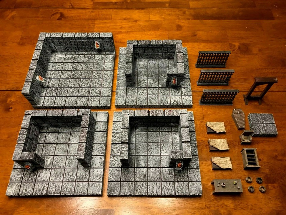 Big Dungeon Prison Set Terrain 28mm Dungeons & Dragons Pathfinder d&d ...