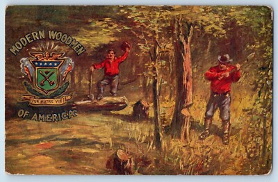 Logging Postcard Modern Woodmen Of America Elma Iowa IA 1909 Antique ...