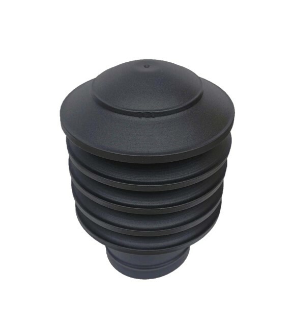 Chimney Cowl Anti Down Draught BLACK Flue Pipe Cap, Vent Top Cover ...
