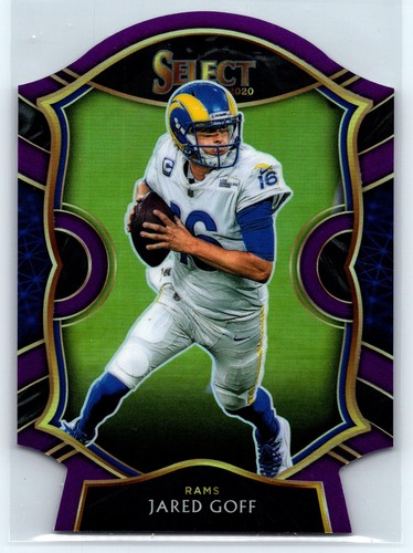2020 Panini Select #13 Purple Prizm Die Cut Jared Goff Los Angeles Rams ...