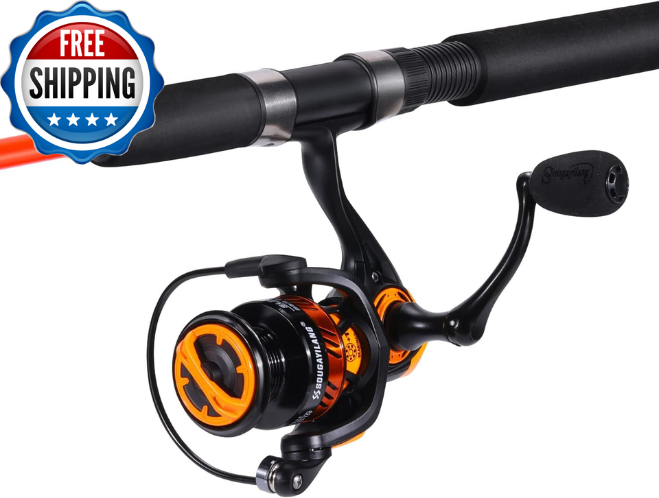 Catfish Fishing Rod and Reel Combo, 2-Piece Spinning Combo, Durable ...