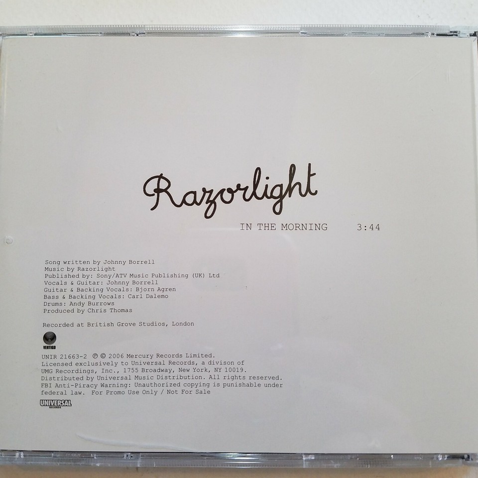 In The Morning by Razorlight Single Promo CD Universal 2006 | eBay