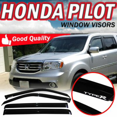2009-2015 Honda Pilot Window Visors Smoke Tinted Vent Guard Acrylic ...
