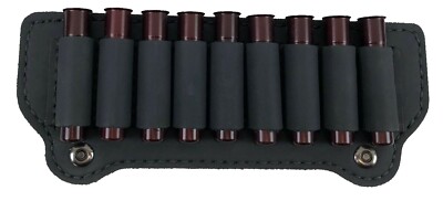 Real Leather SHOTGUN SHELL AMMO BELT SLIDE POUCH Fits 410 Gauge Shells ...