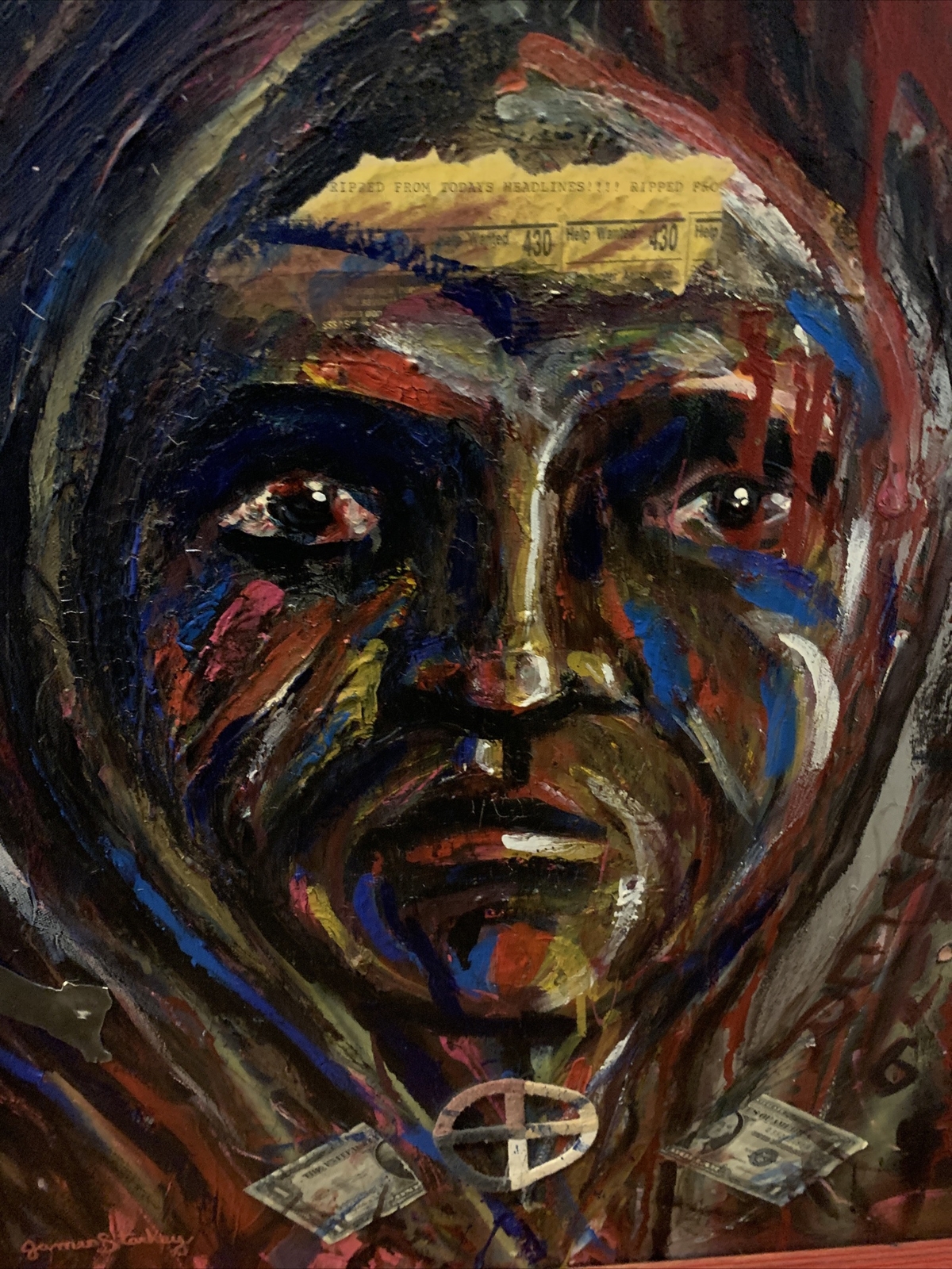 James Starkey Acrylic Oil Painting Cheyenne Sioux Native American 28x34 ...