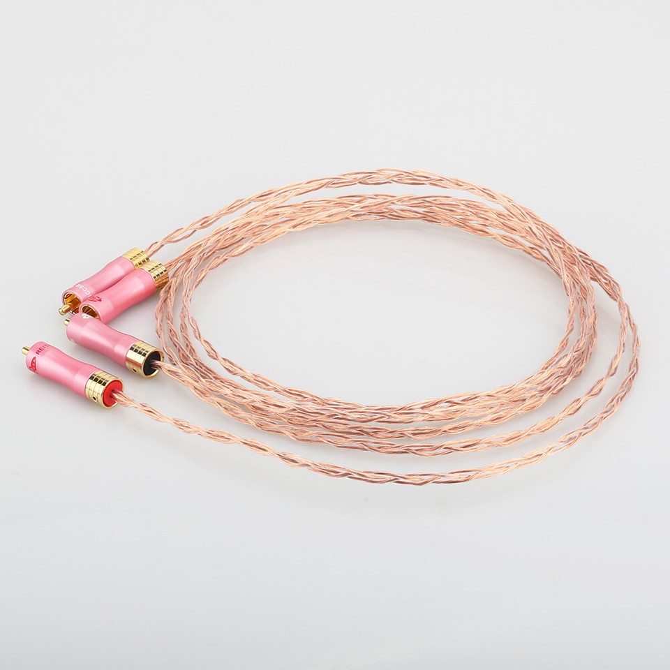 Pair Braided OCC Copper Conductor RCA Cable HIFI Audio Signal ...