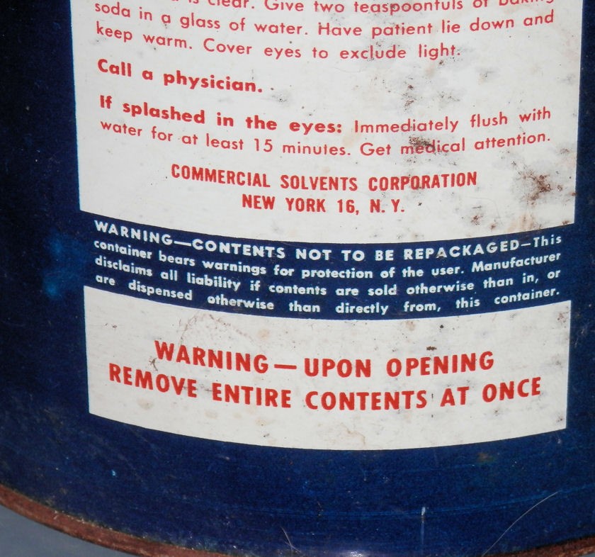 Large ONE GALLON 1950s NOR WAY ANTI FREEZE TIN CAN, Old Vintage Norway ...