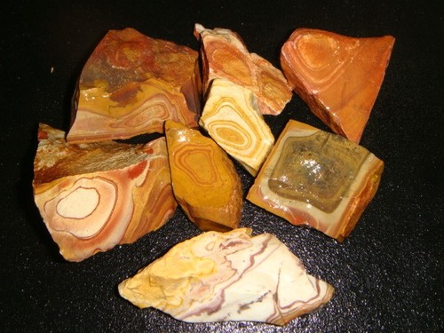 SMALL OLD MIXED HICKORYITE / RHYOLITE / WONDERSTONE ROUGH SPECIMENS 2 ...