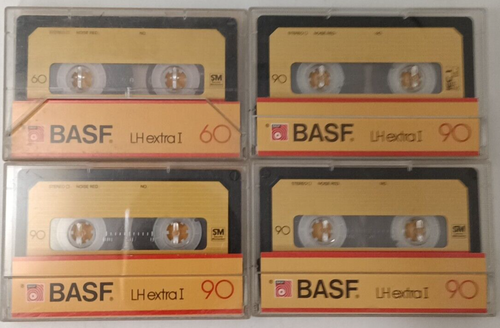 Lotto 4X BASF LH extra I 60 90 1981 SENZA SCRITTE musicassette vergini ...