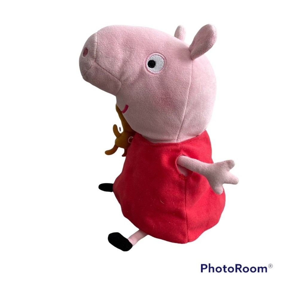 Ty Beanie Babies 8in. Peppa Pig Holding Brown Teddy Bear Plush. No tag ...