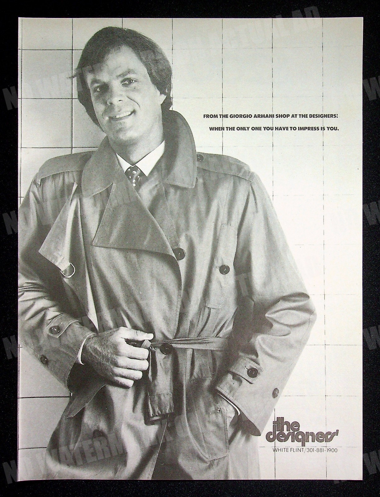 Giorgio Armani Trench Coat The Designers 1980 Print Magazine Ad Poster ...