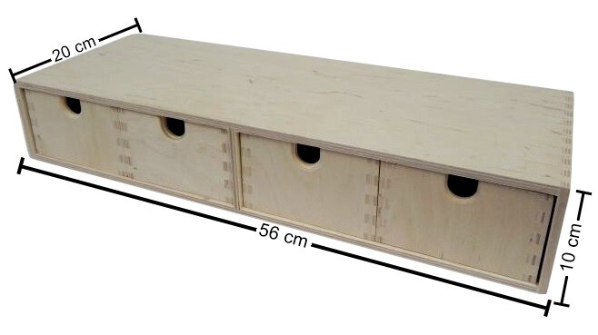 Wooden Drawer - Box Desktop Office Desk Storage Decoupage Unpainted 11 ...