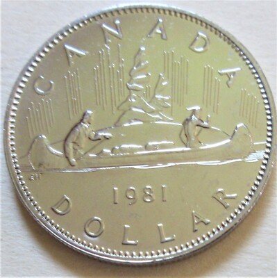 1981 Canada PROOF-LIKE Nickel Dollar Coin. UNC $1 Voyageur | eBay