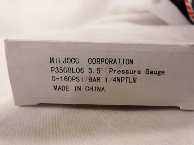 Miljoco Corp. Pressure Gauge 0-160 PSI Pressure Gauge 3.5" Face 1/4 ...