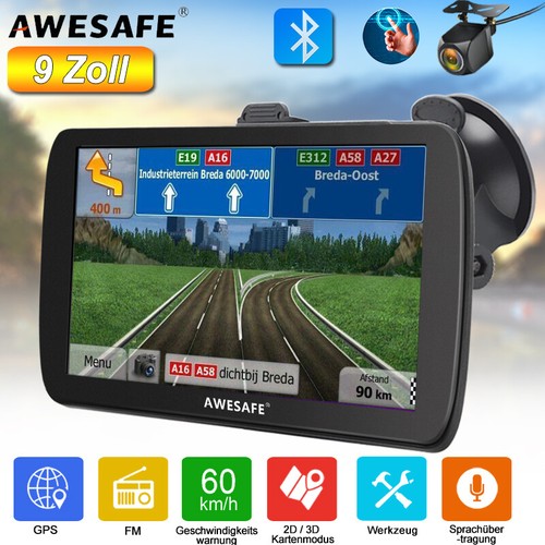 Awesafe GPS Navi Navigation Für Auto LKW PKW Navigationsgerät Europa Karte 9Zoll | eBay.de
