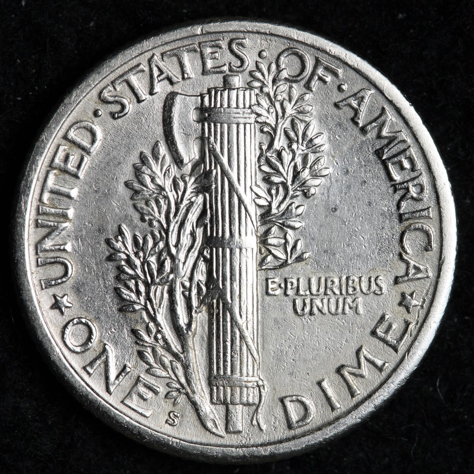 1923-S Mercury Silver Dime AU++/UNC E314 GXCEM | eBay