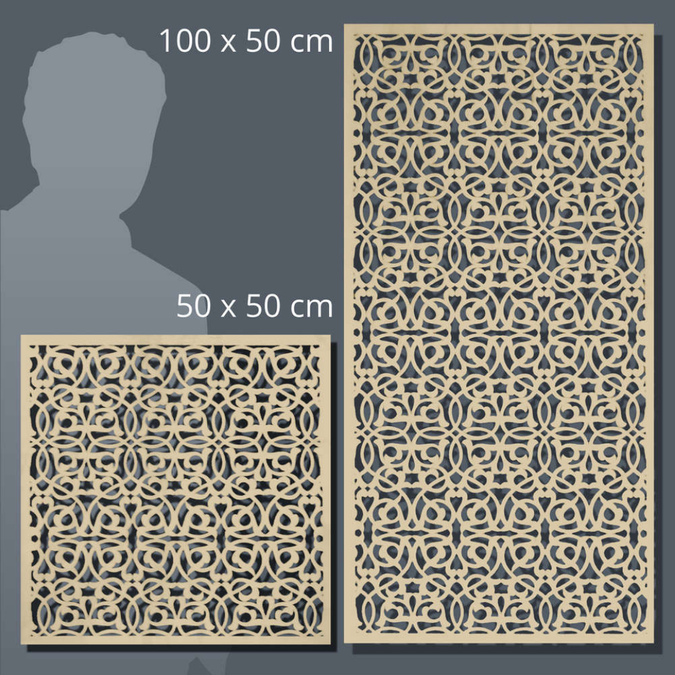 ornamentierte Paneele 100x50cm - orientalische Deko Wand Fenster ...