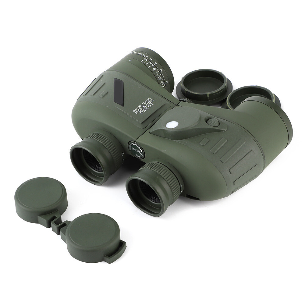 10x50 Binoculars Waterproof Marine Accessory with Compass Glimmer Night ...