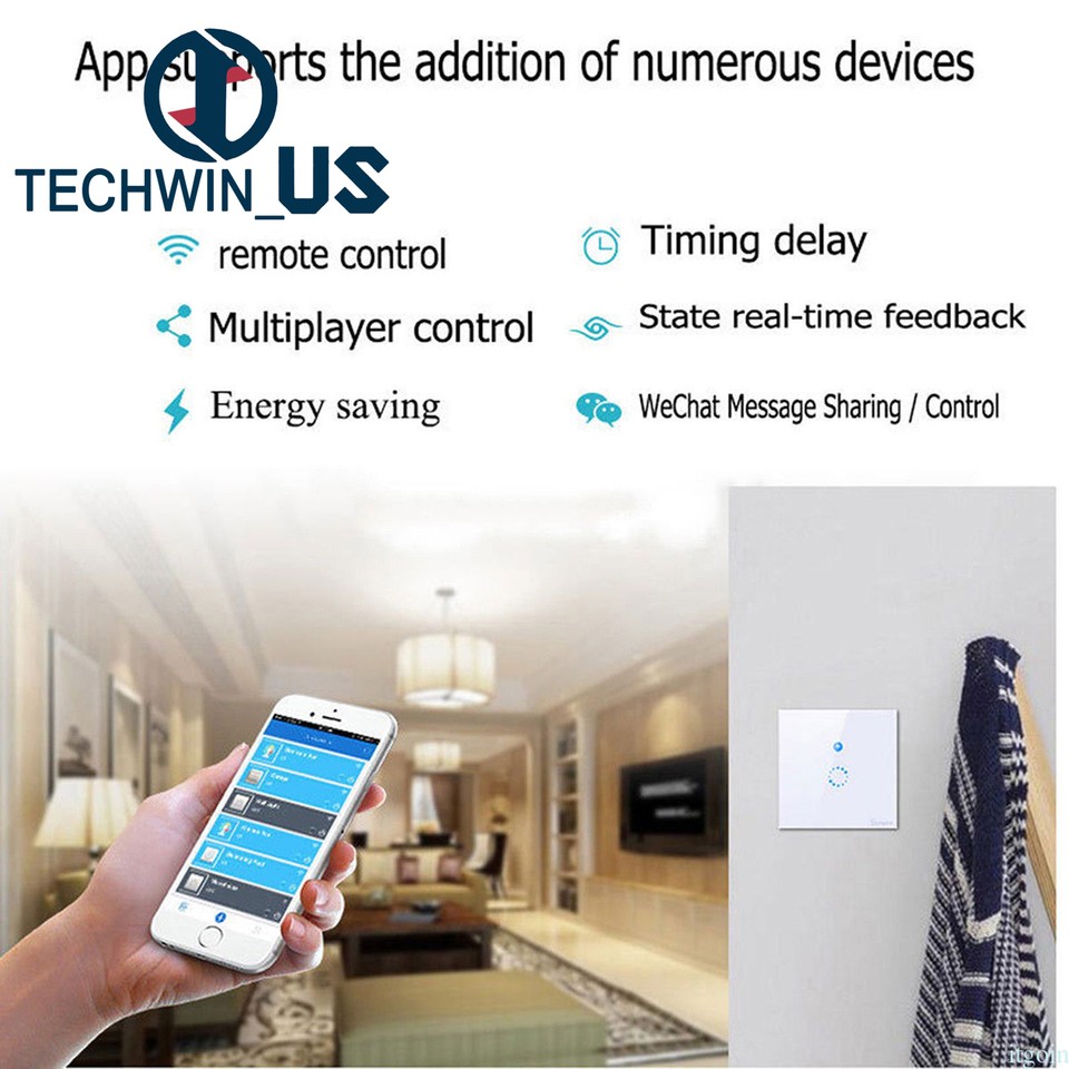 Sonoff Smart Home Wall Light Touch Wireless Controller Switch WIFI LED ...