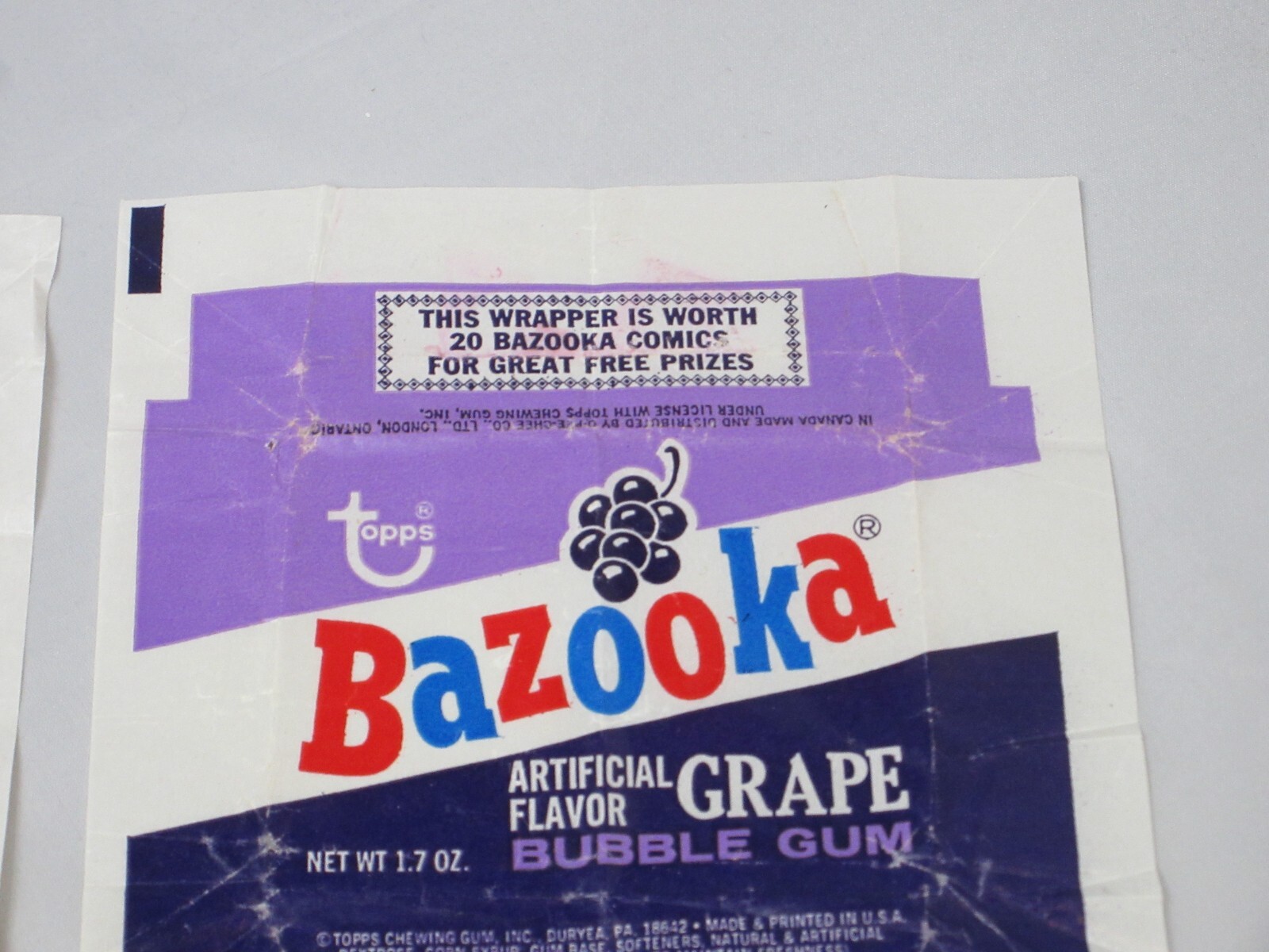 Vintage TOPPS Bazooka Joe Gum Wrapper 1.7oz Lot - CHERRY GRAPE APPLE ...
