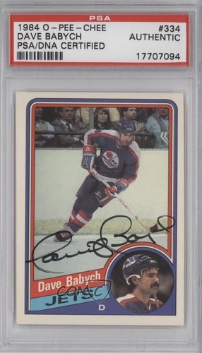 1984-85 O-Pee-Chee Dave Babych #334 PSA/DNA Encased Auto | eBay