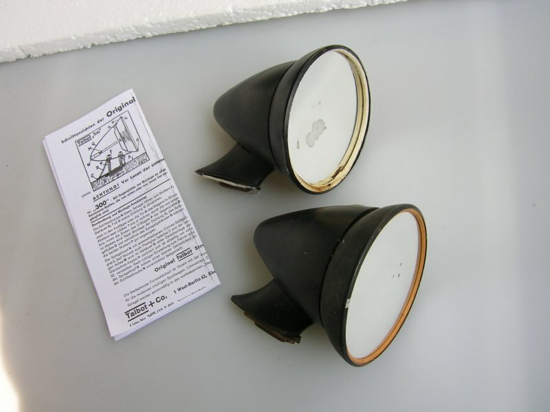 TALBOT BERLIN BULLET MIRRORS VINTAGE CAR PORSCHE 356 911 FERRARI MB 190 ...