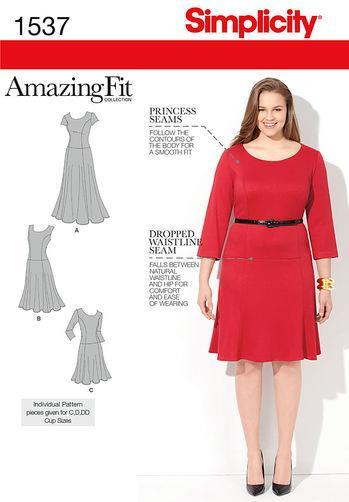 New Simplicity Sewing Pattern Amazing Fit Misses & Plus Size Dress You ...