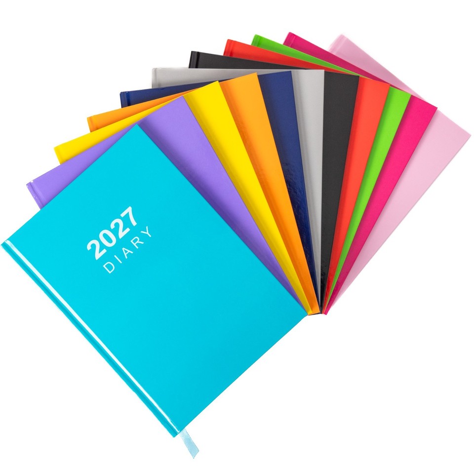 2027 Diary A5 Week to view Full Year Office Organiser Planner Hardback ...