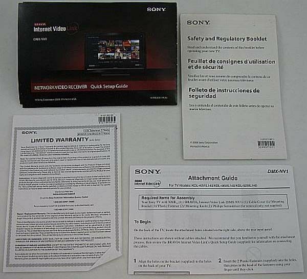SONY BRAVIA INTERNET NETWORK VIDEO LINK DMX NV1 | eBay