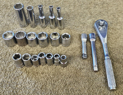 22 Proto Socket Set 1/4" Drive Ratchet Extension Blackhawk Allen Mix ...