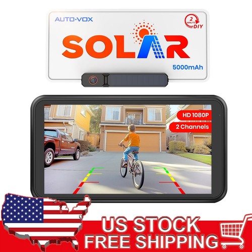 AUTO-VOX Solar Wireless Backup Camera with 5" 1080P Monitor 2 Split ...