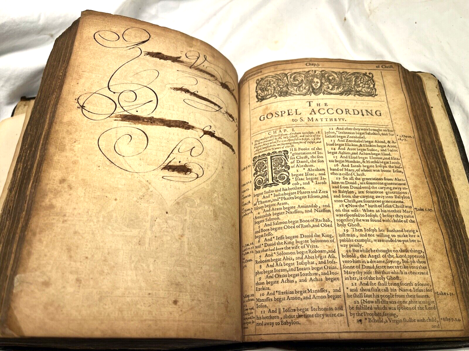 1612, 1613 Authentic Original King James Bible Rare Antique Old New ...