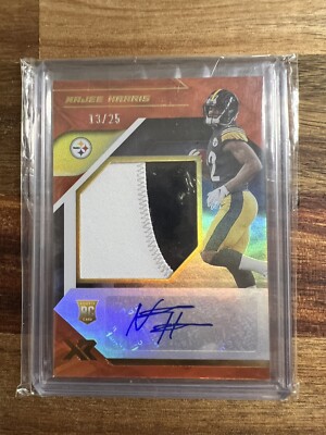 2021 PANINI XR NAJEE HARRIS RPA, ROOKIE PATCH AUTO #13/25 PITTSBURGH ...