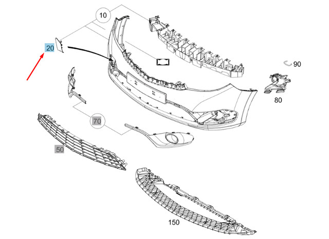 MERCEDES-BENZ CITAN W415 FRONT BUMPER TOW EYE COVER A4158850122 GENUINE ...