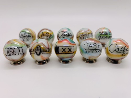 Collection of 10 rare Case XX knives 7/8 Inch Shooter Glass Marbles ...