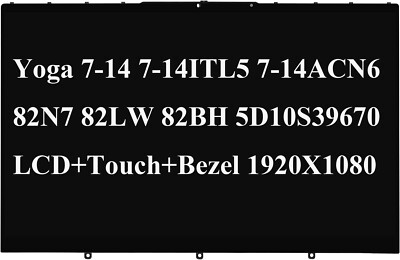 LCD Display Touchscreen Assembly+Bezel For yoga 7 14ITL5 LCD screen ...